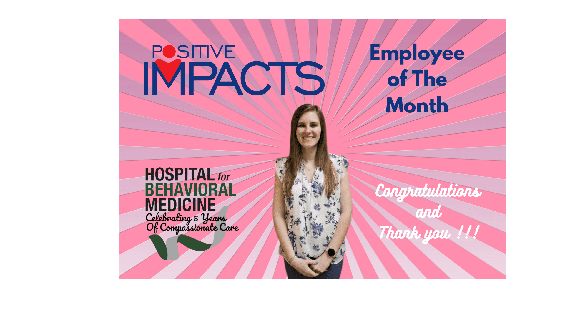 April Employee of the Month - Hospital for Behavioral Medicine